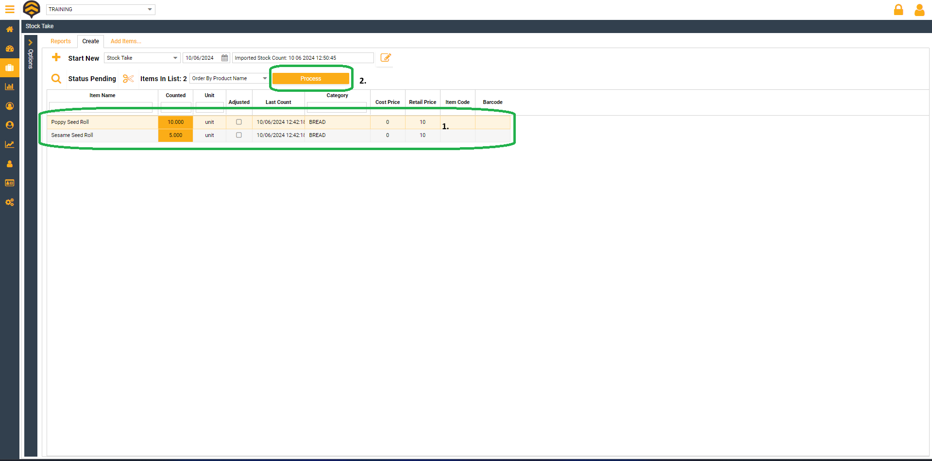 How to process a stock count done from the App in the Hive - Bizzfo