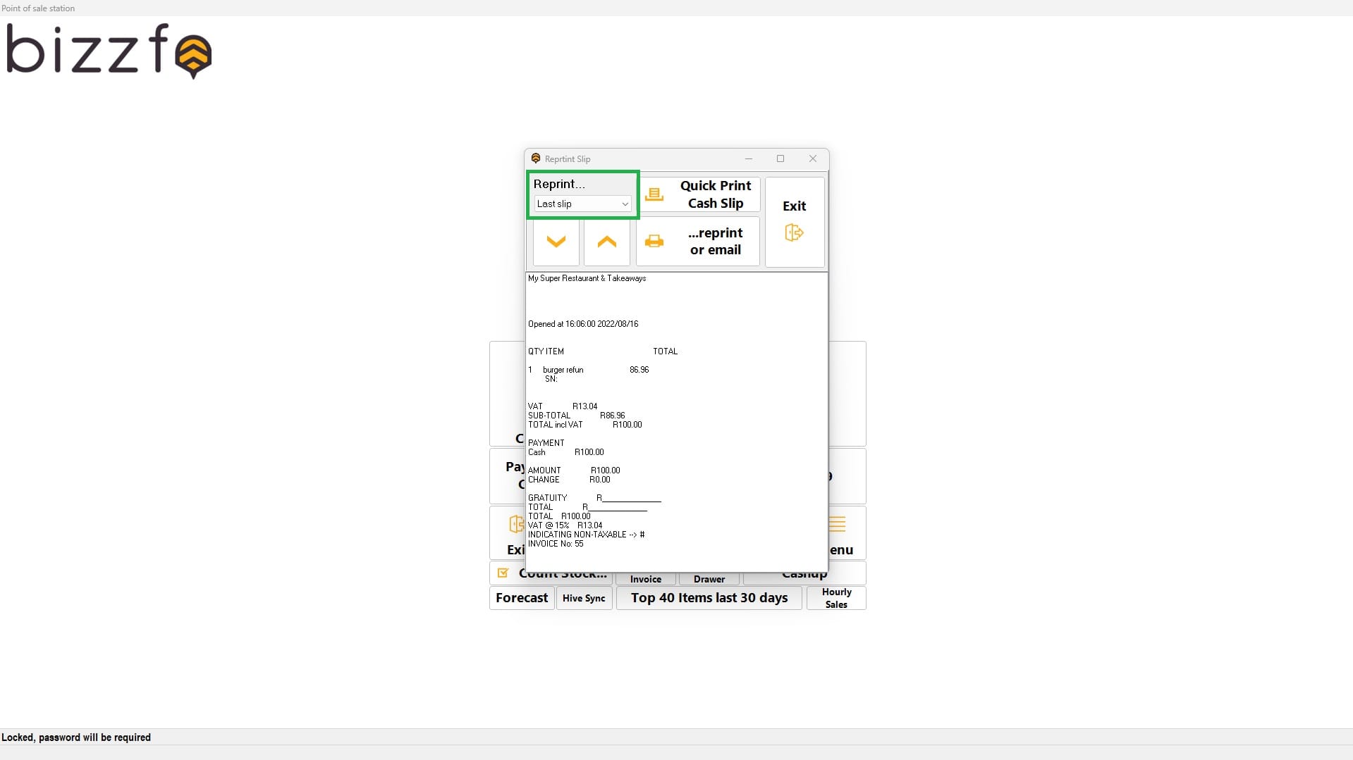 How to Reprint a Slip/Invoice - Bizzfo