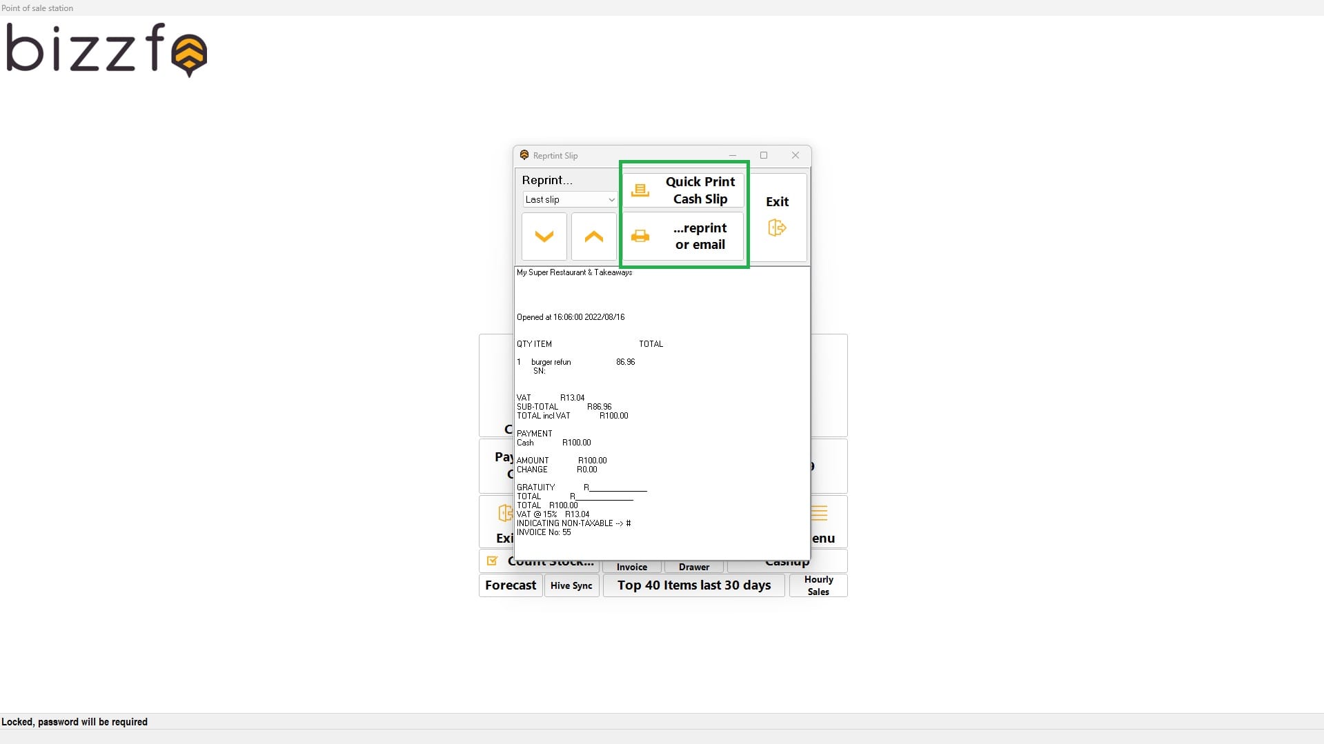 How to Reprint a Slip/Invoice - Bizzfo
